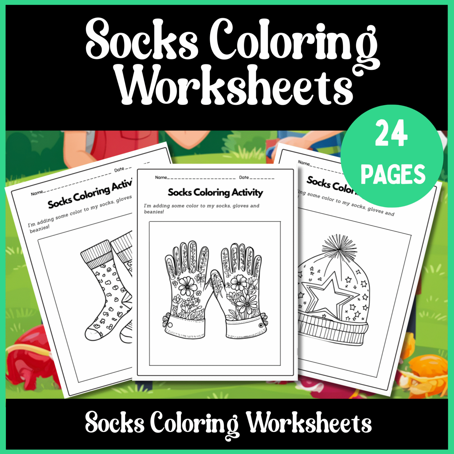 Socks Coloring Pages Sheet - Funny Socks Activities - Educkids.net
